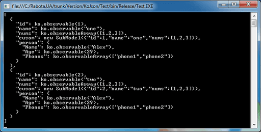Newtonsoft Json Linq And KnockoutJs